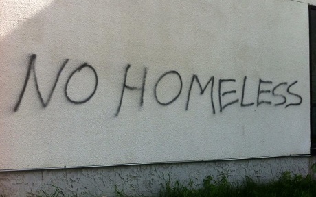 Anglican church vandalised with 'no homeless' graffiti