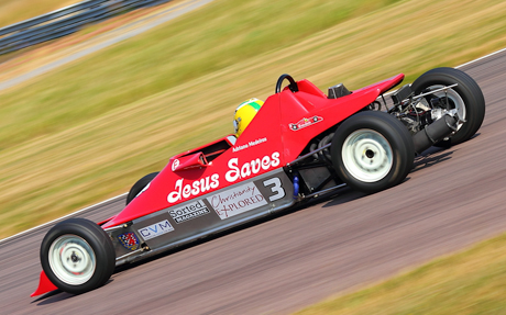 Jesus Saves. And he also wins motor racing championships