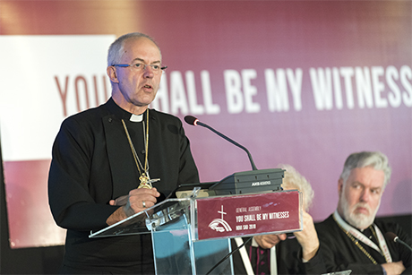 Archbishop of Canterbury says a reconciled Church can dispel the “fear ...